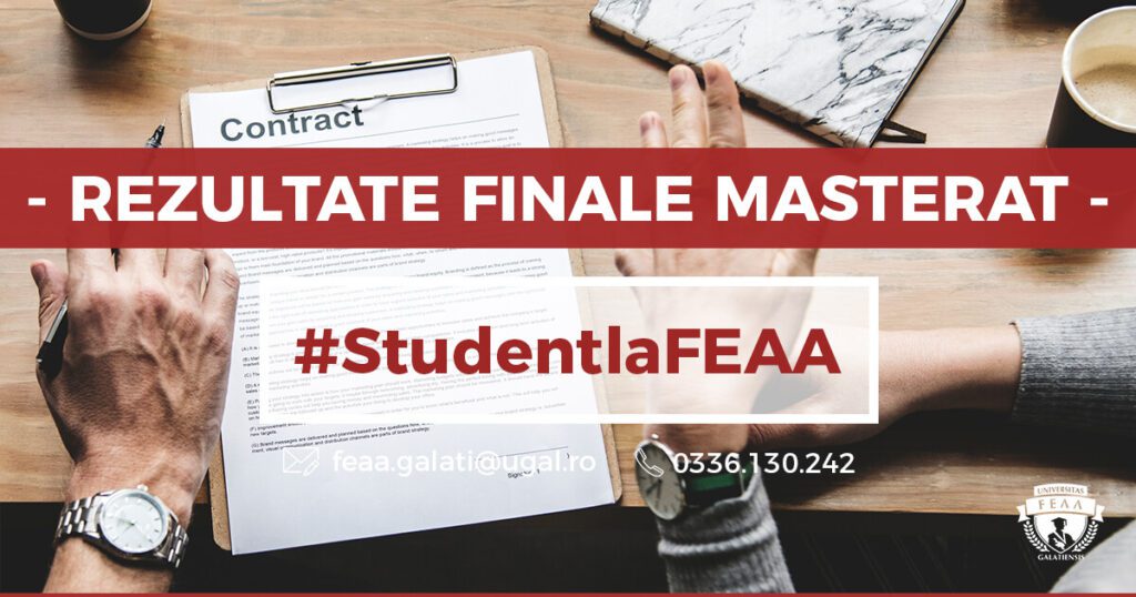 Rezultate finale masterat - FEAA Galati